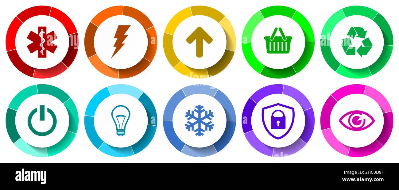 Set of web and internet vector icons, flat design illustration ...