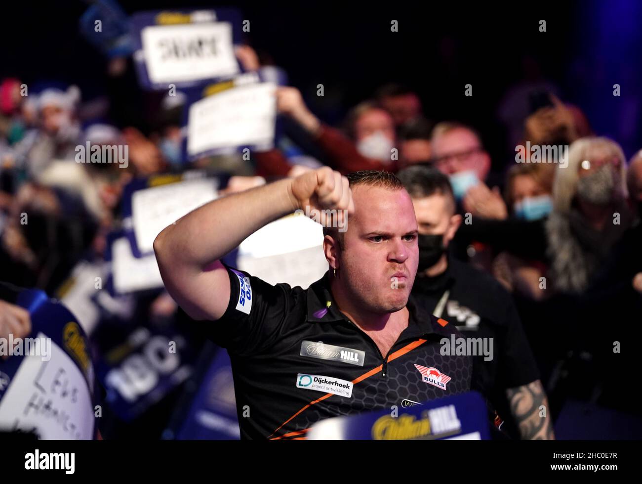 Dirk van Duijvenbode in action against Boris Koltsov during day eight ...