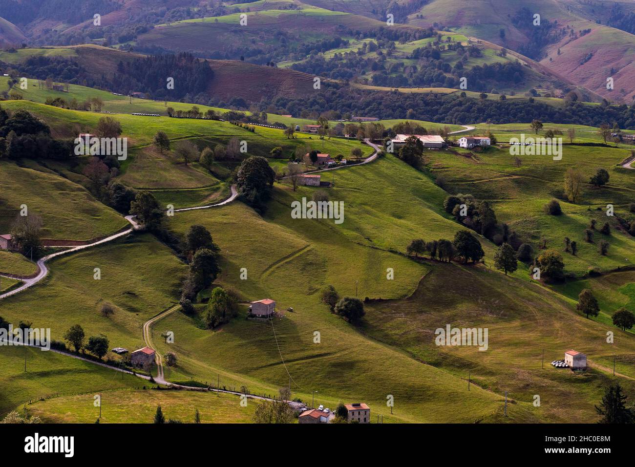 Landscape of the rural countryside of the Pass Valley Stock Photo - Alamy