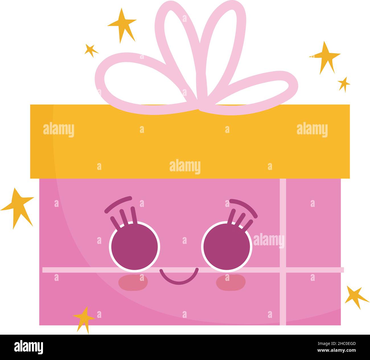 Kawaii gift box bow Stock Vector Images - Alamy