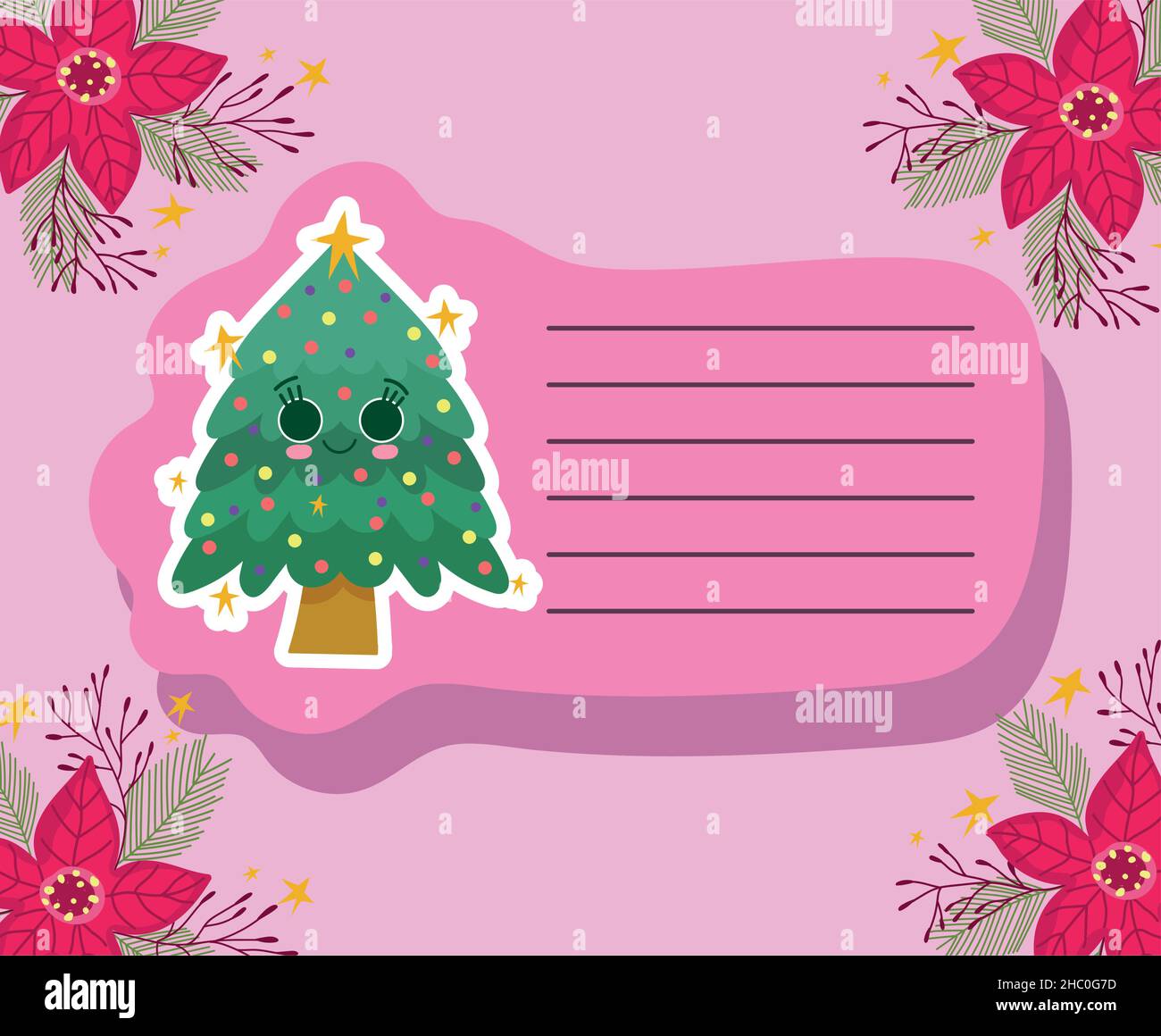 christmas tree cute card Stock Vector Image & Art - Alamy