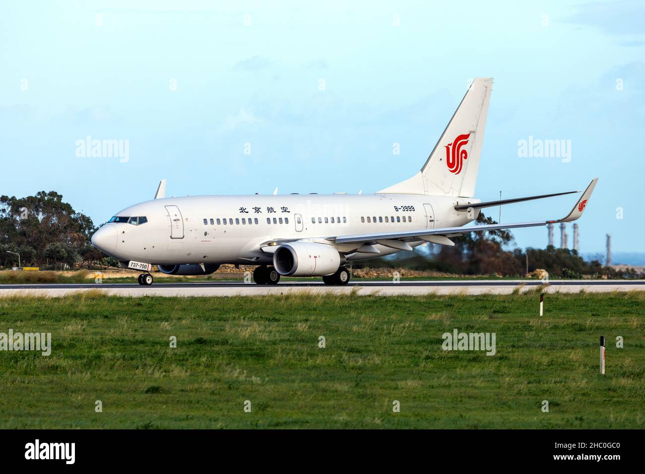 Air China Boeing 737-79L BBJ (REG: B-3999) on return of its VIP flight ...