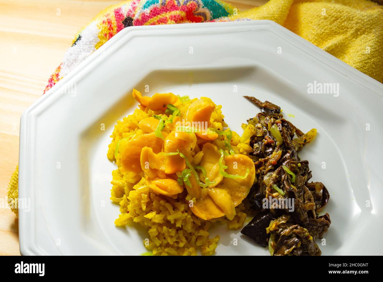 Goiânia, Goias, Brazil – December 22, 2021: White dish with rice with ...
