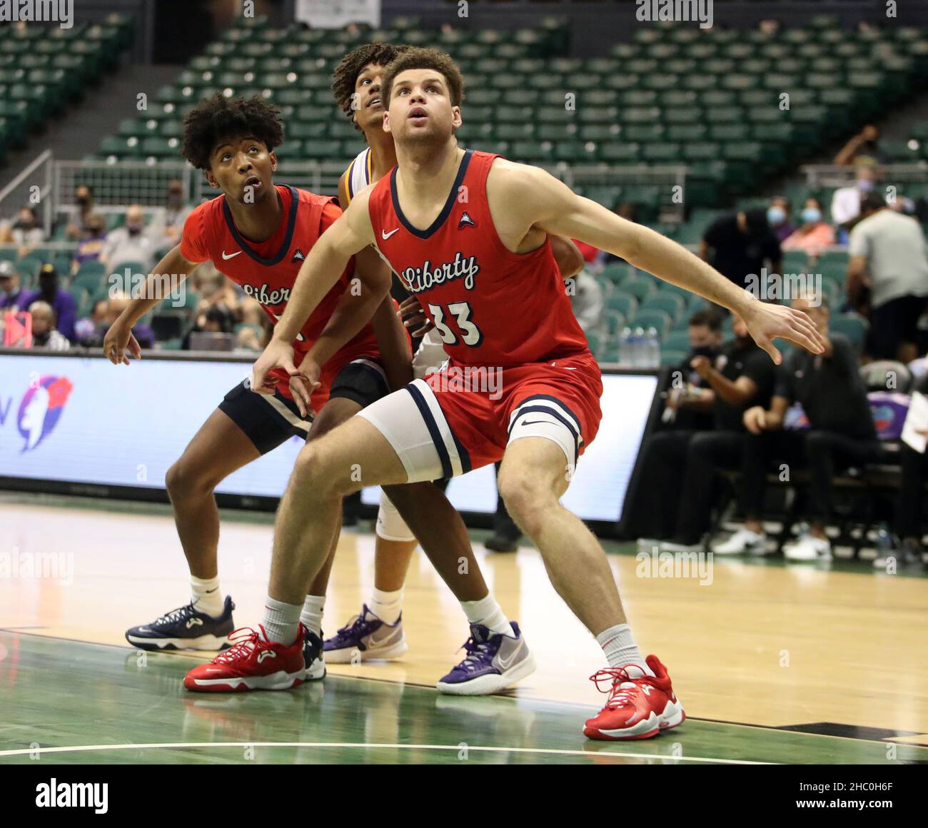 December 22, 2021 - Liberty Flames forward Shiloh Robinson #33 boxes ...