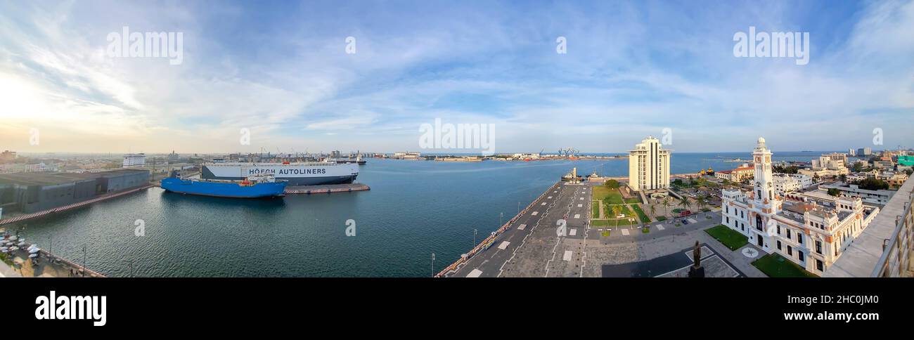 Veracruz, Mexico, 20 September, 2021: Panoramic view of Veracruz port ...