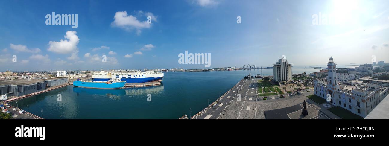 Veracruz, Mexico, 20 September, 2021: Panoramic view of Veracruz port ...