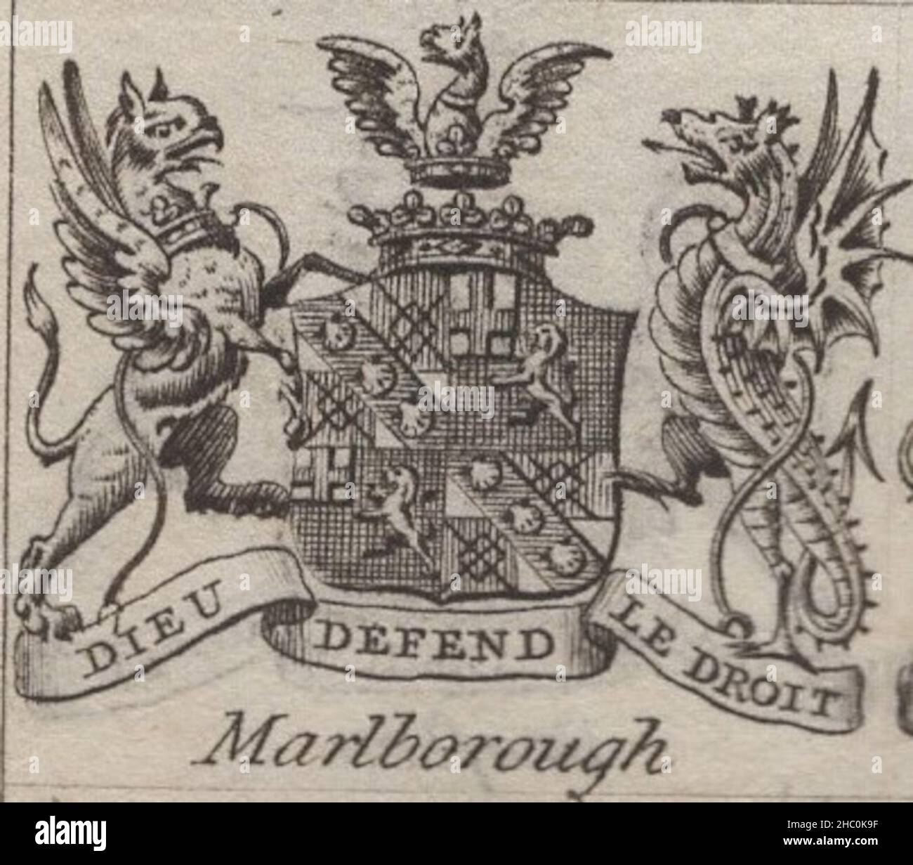 antique 18th century engraving heraldy coat of arms, English Dukes ...