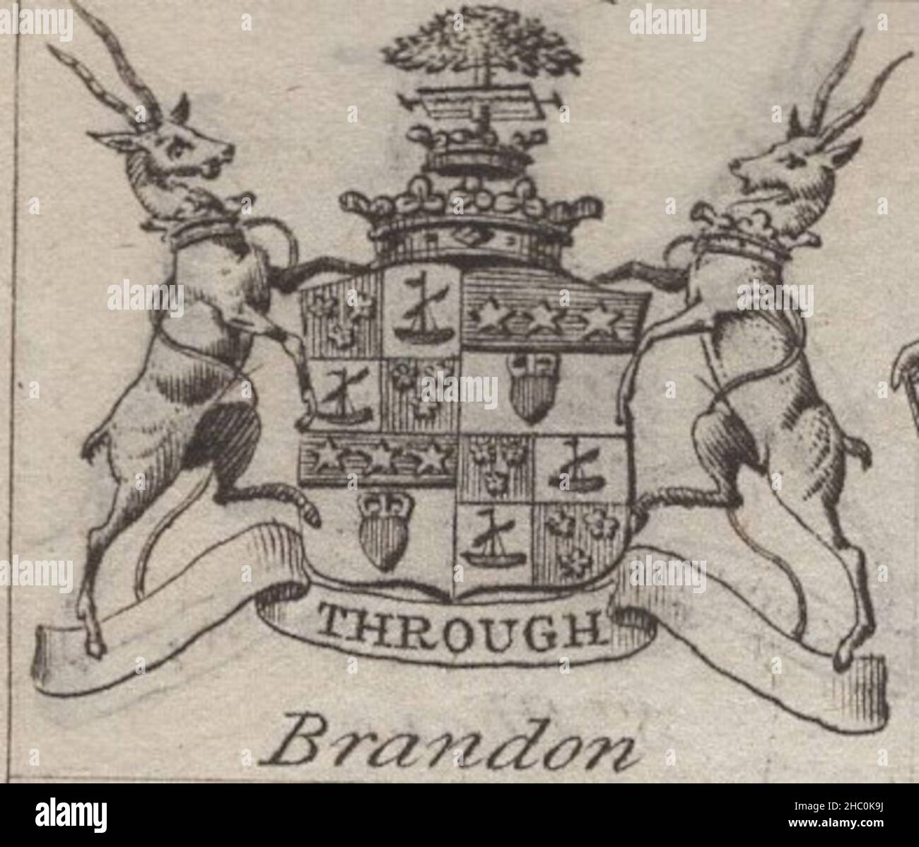 antique 18th century engraving heraldy coat of arms, English Dukes ...