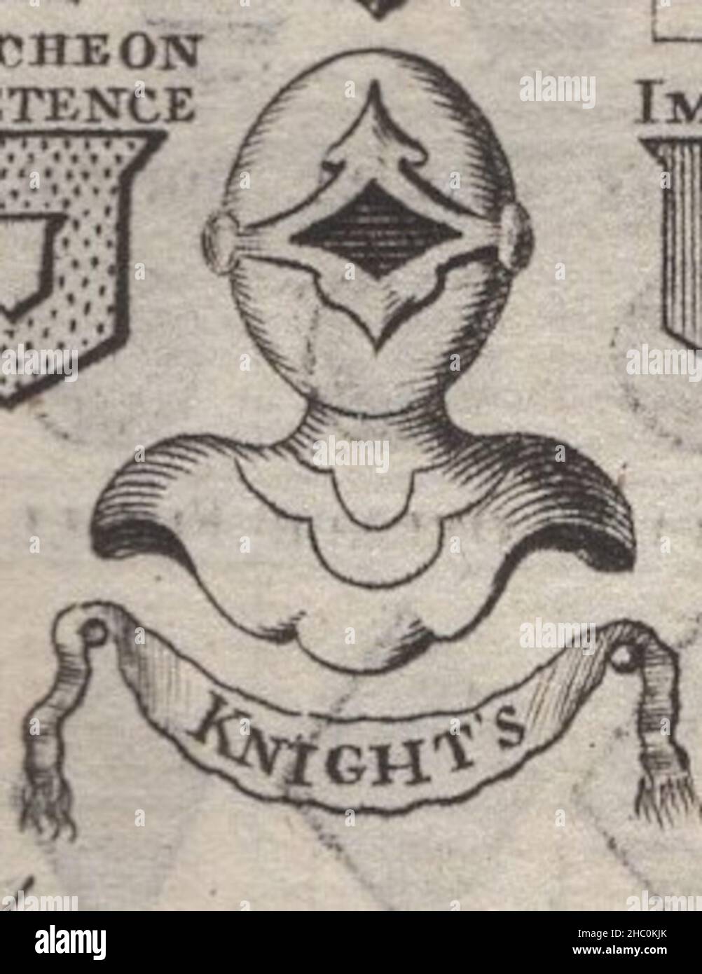 antique 18th century engraving heraldy coat of arms, English Heraldic ...