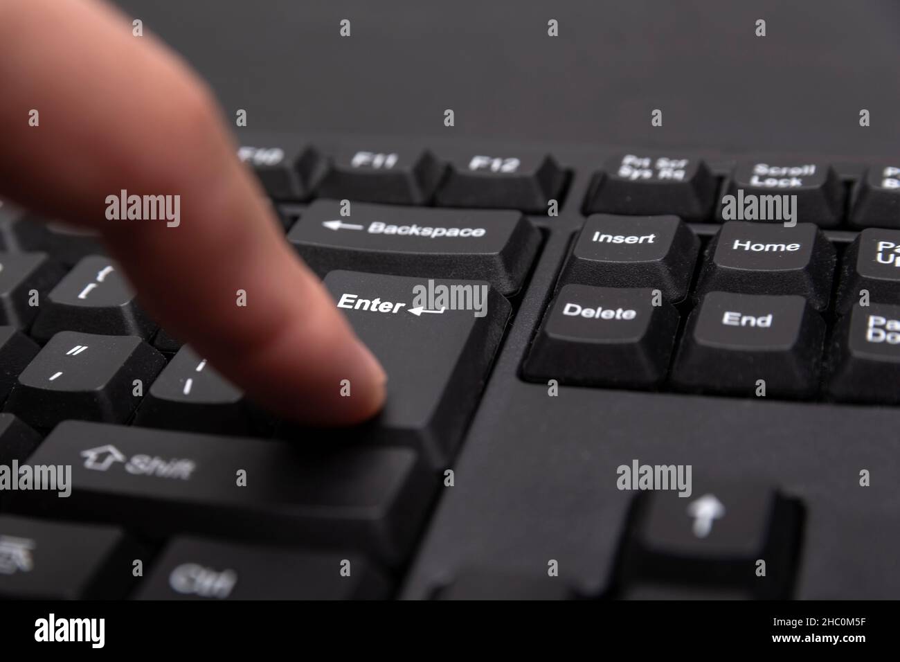 Finger presses enter button hi-res stock photography and images - Alamy