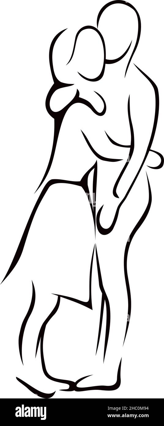 Couple hug dance Stock Vector Images - Alamy