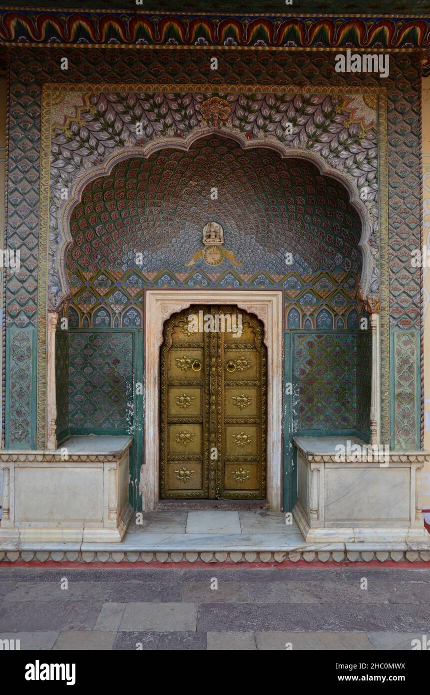 Rose gate in the courtyard of the City Palace Stock Photo - Alamy