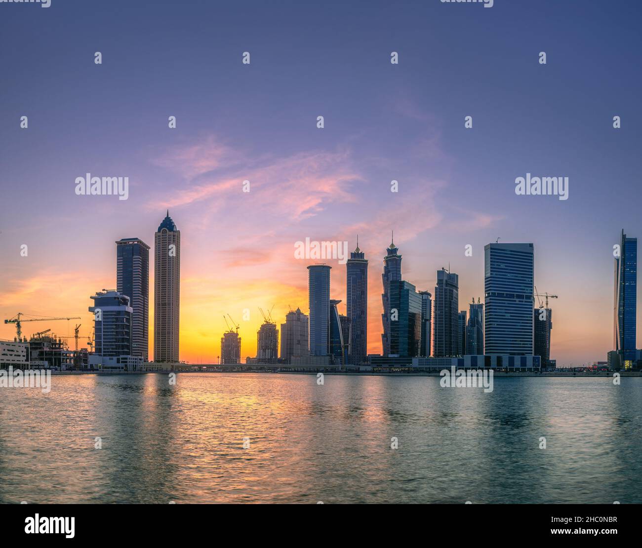 Cityscape of Dubai and panoramic view of Business bay, UAE Stock Photo ...