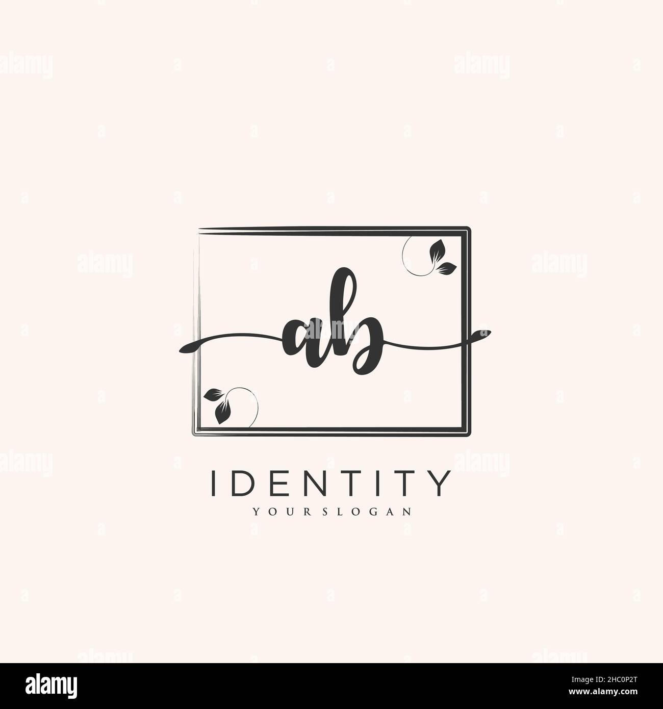 AB Handwriting logo vector art of initial signature, wedding, fashion ...
