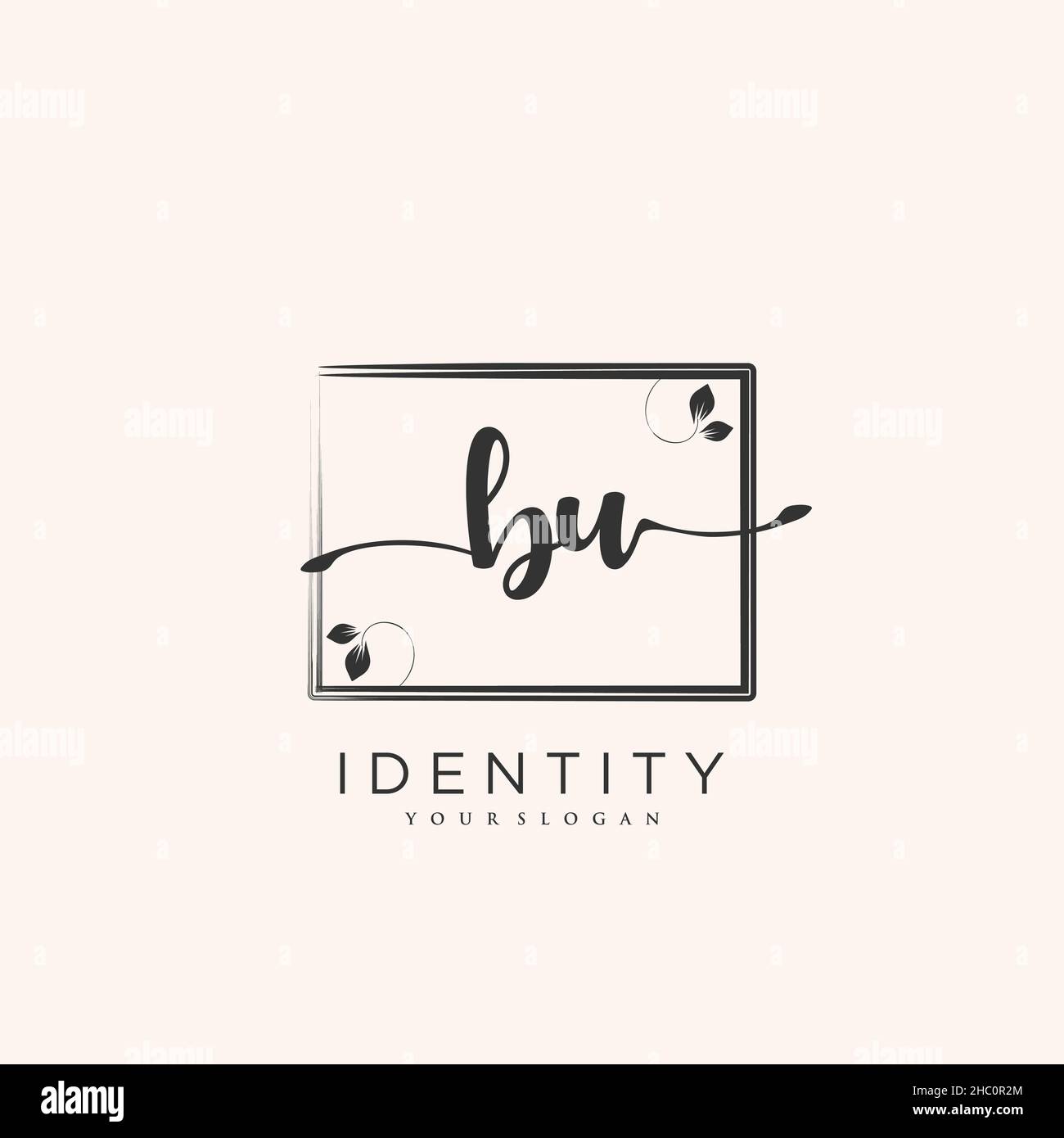 BU Handwriting logo vector art of initial signature, wedding, fashion ...