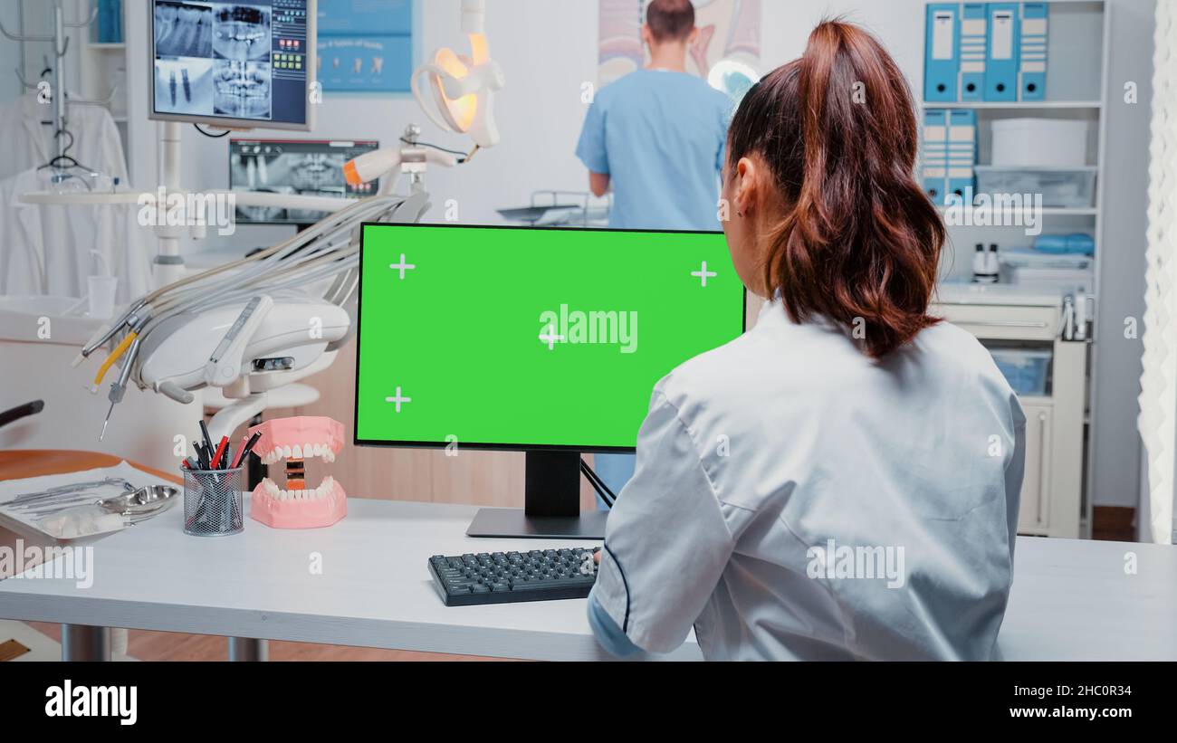 Woman working dentist green screen hi-res stock photography and images ...