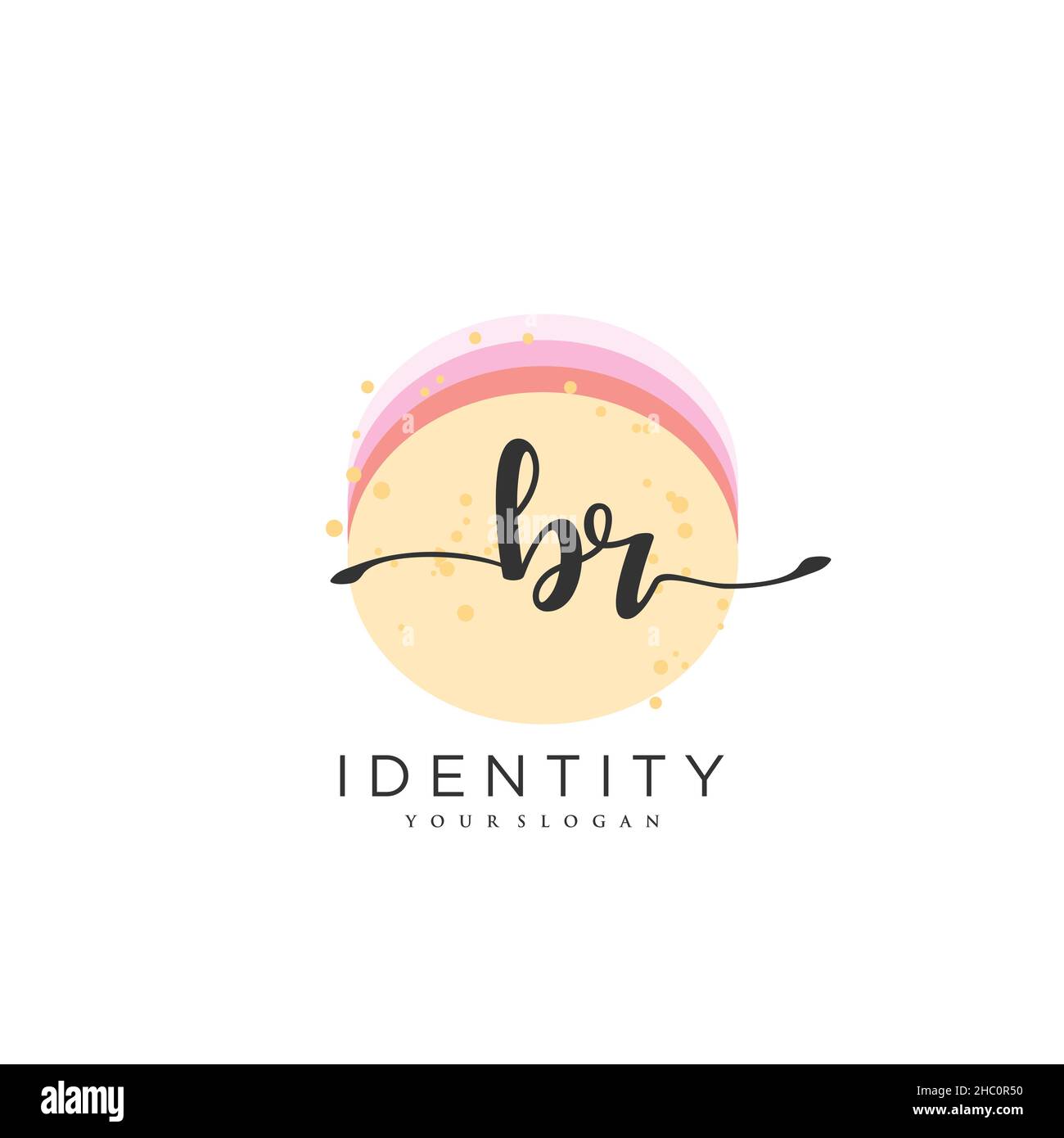 BR Handwriting logo vector art of initial signature, wedding, fashion ...