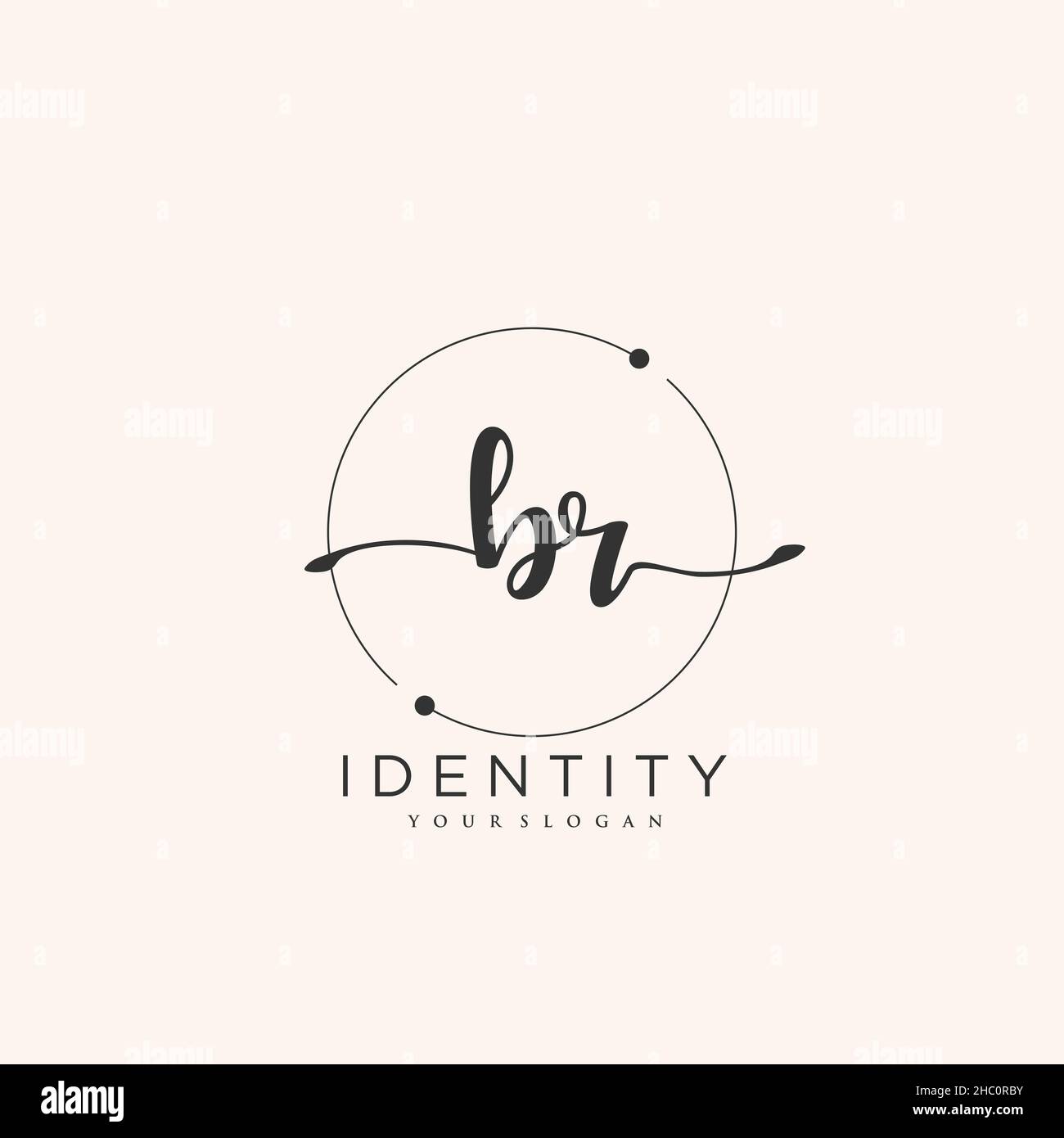 BR Handwriting logo vector art of initial signature, wedding, fashion ...
