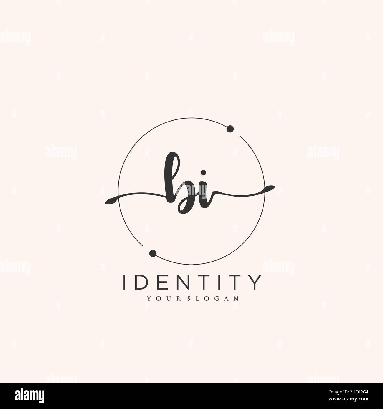BI Handwriting logo vector art of initial signature, wedding, fashion ...