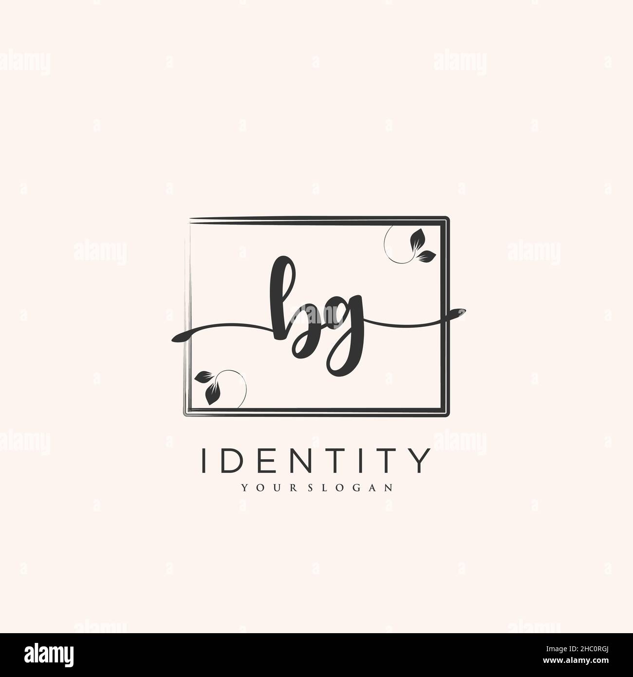 BG Handwriting logo vector art of initial signature, wedding, fashion ...