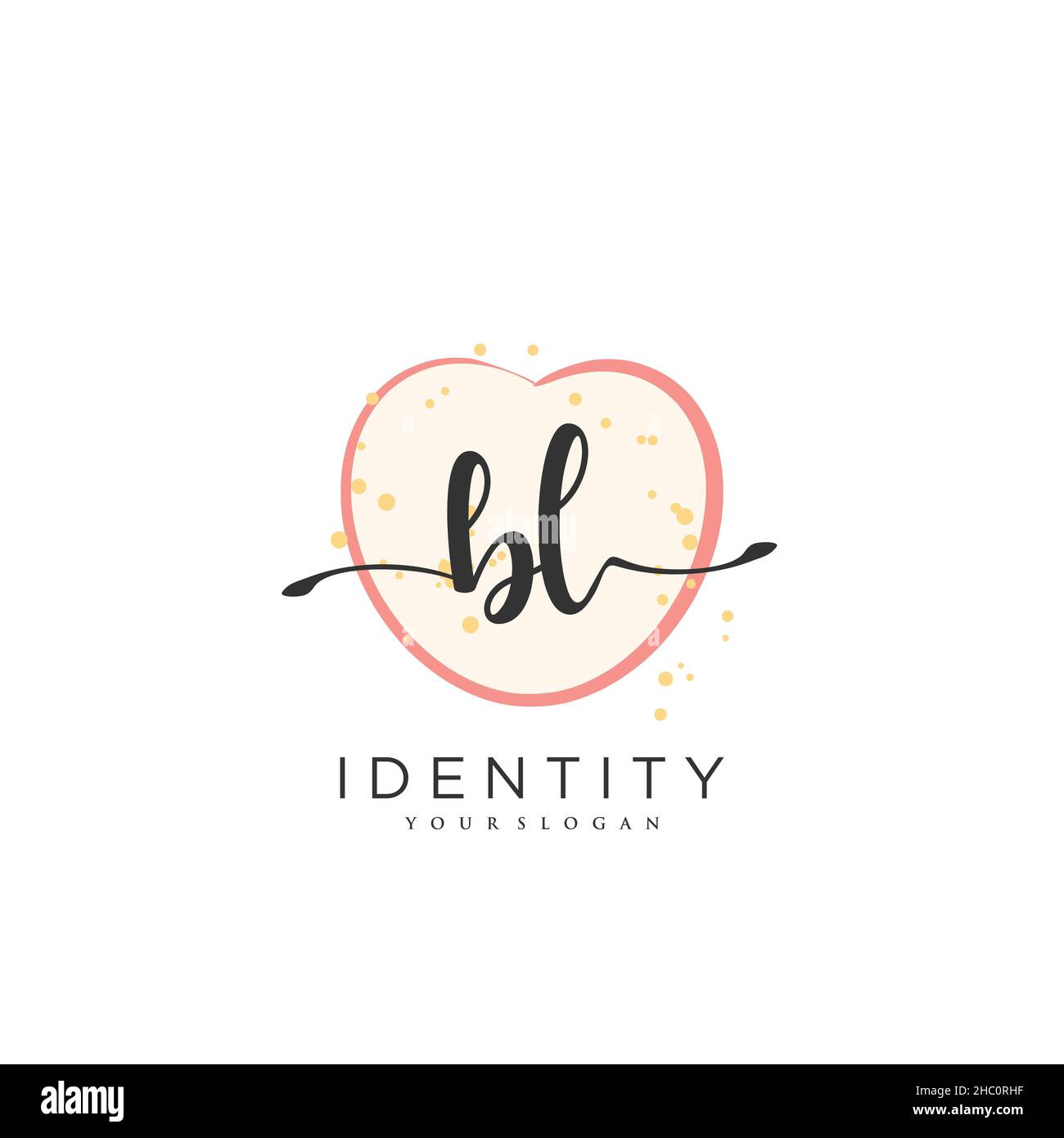 BL Handwriting logo vector art of initial signature, wedding, fashion ...