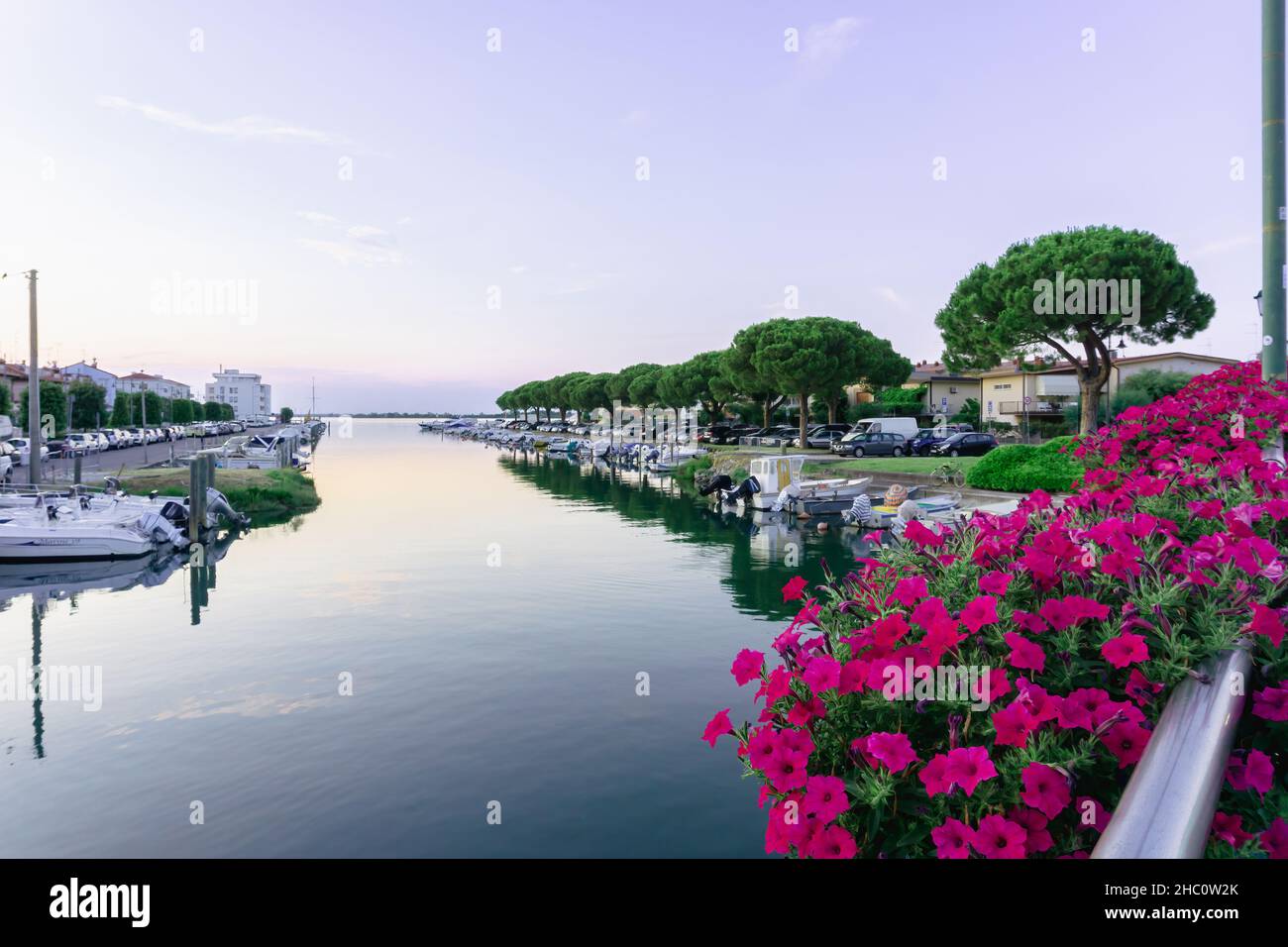 Grado, Italy - July 7, 2021: View on the channel in Northern Italy in ...