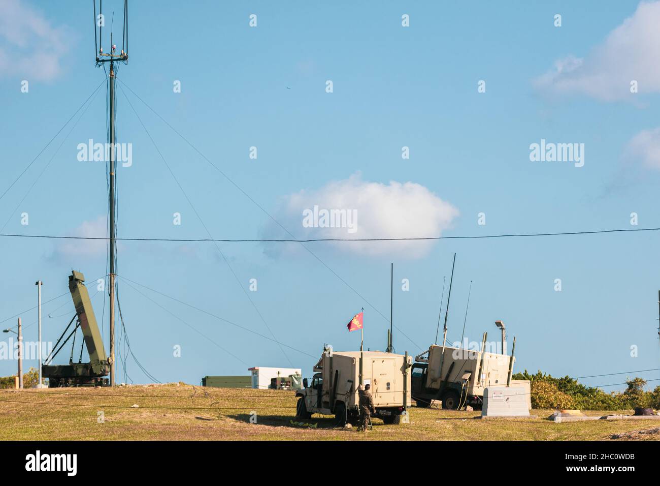 U.S. Marine Corps AN/MRQ-13 Communications Systems attached to Marine ...