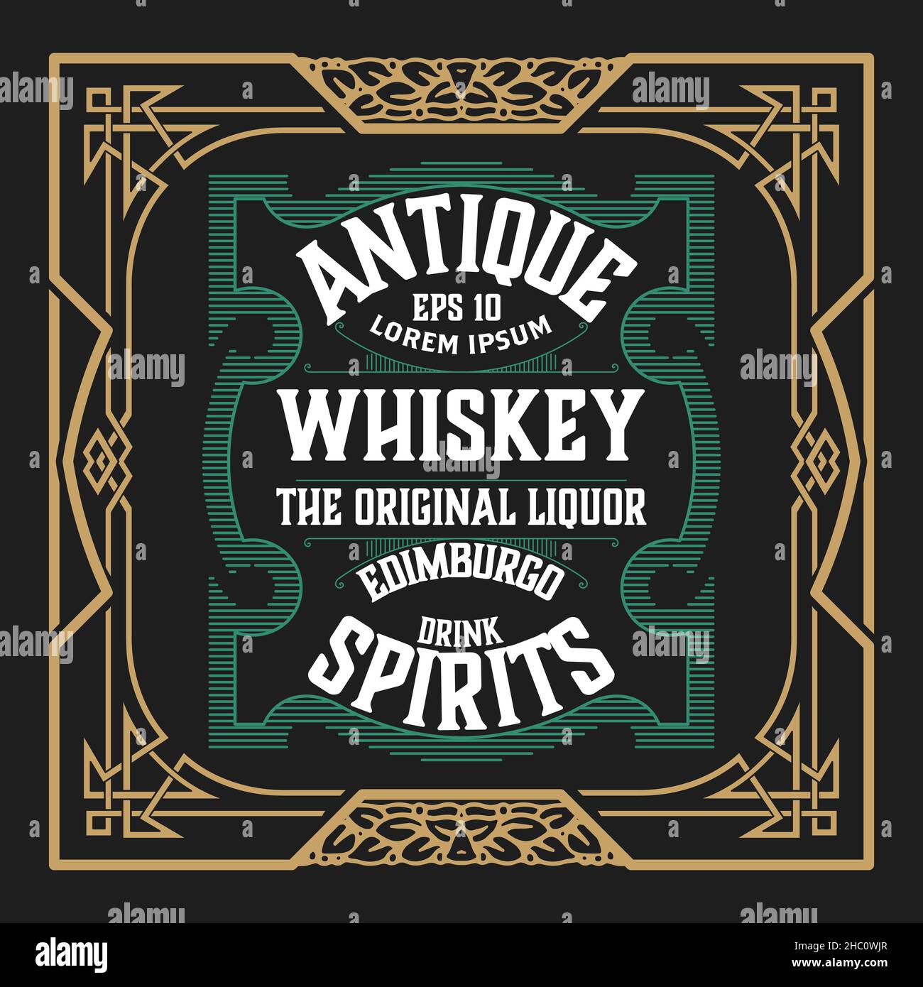 Whiskey label with old frames Stock Vector Images - Alamy