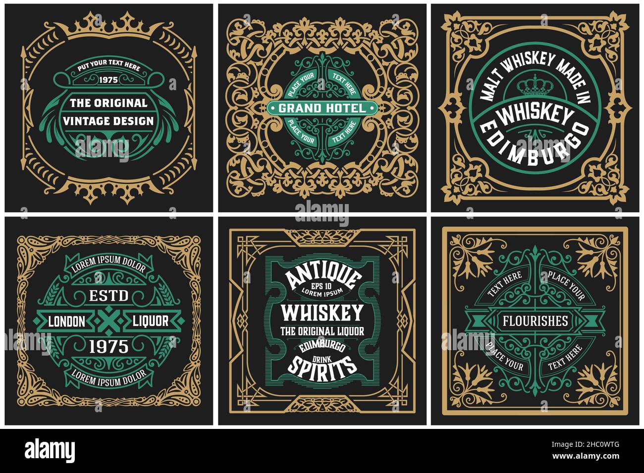 Set of 6 labels. Western style Stock Vector Image & Art - Alamy