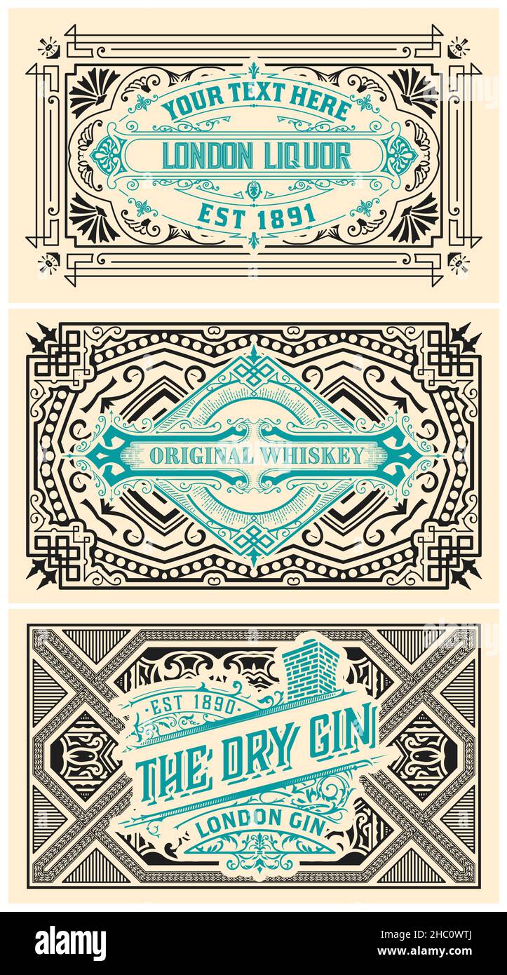 Set of 3 vintage labels for packing Stock Vector Image & Art - Alamy