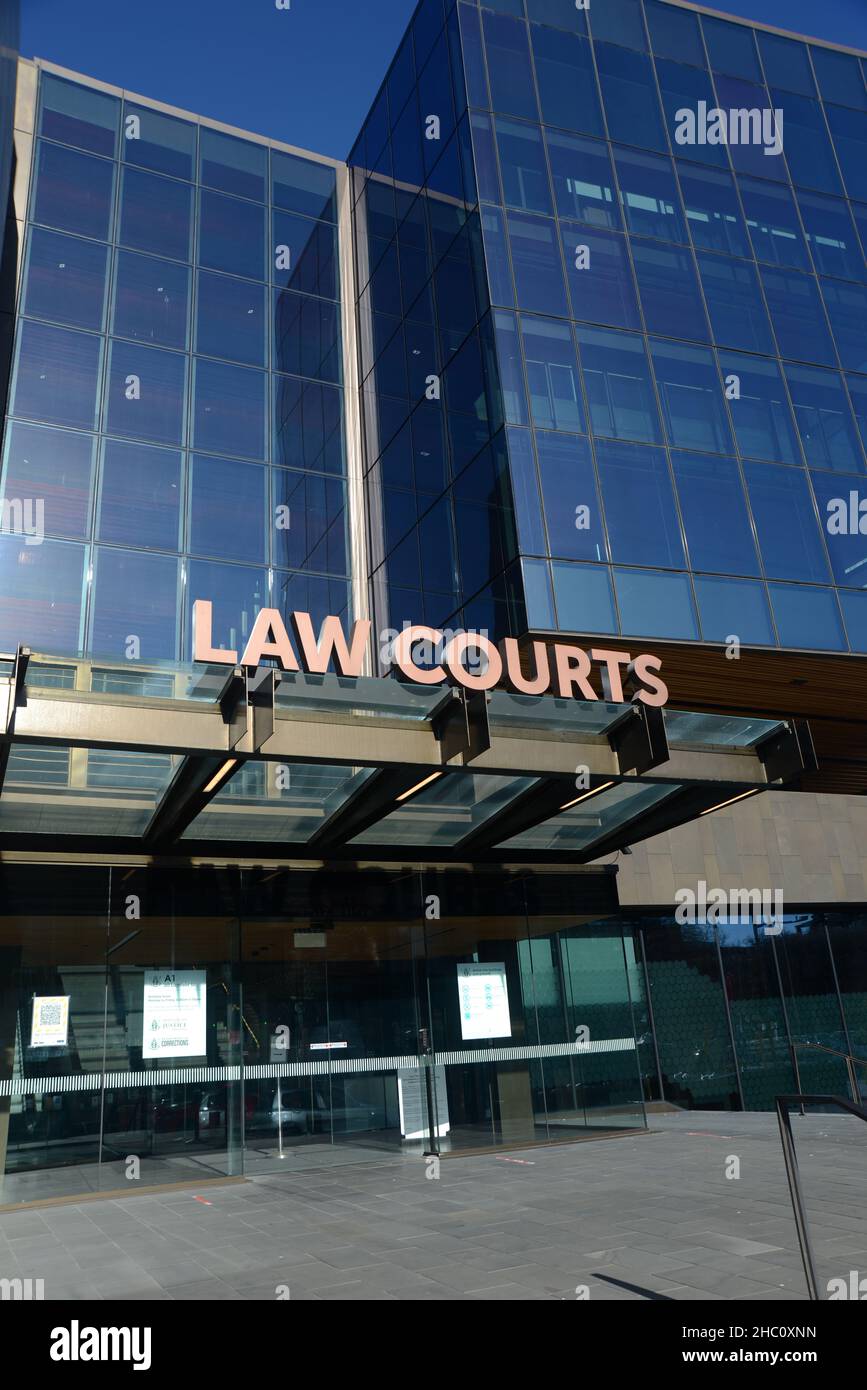 CHRISTCHURCH, NEW ZEALAND, JULY 24, 2021; Signage for the High Court ...