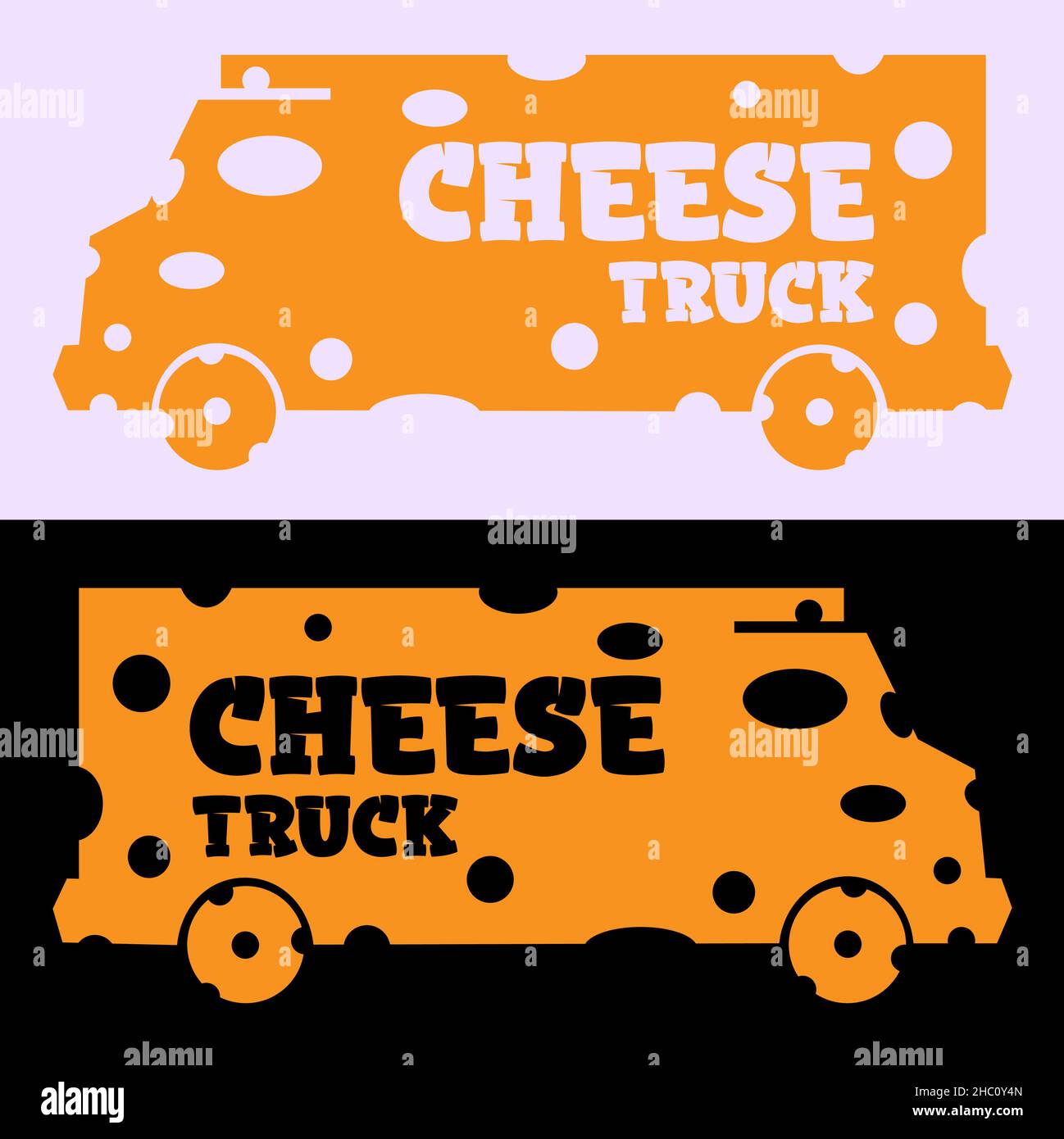 abstract minimal logo of cheese truck cut from cheese with holes 1 ...