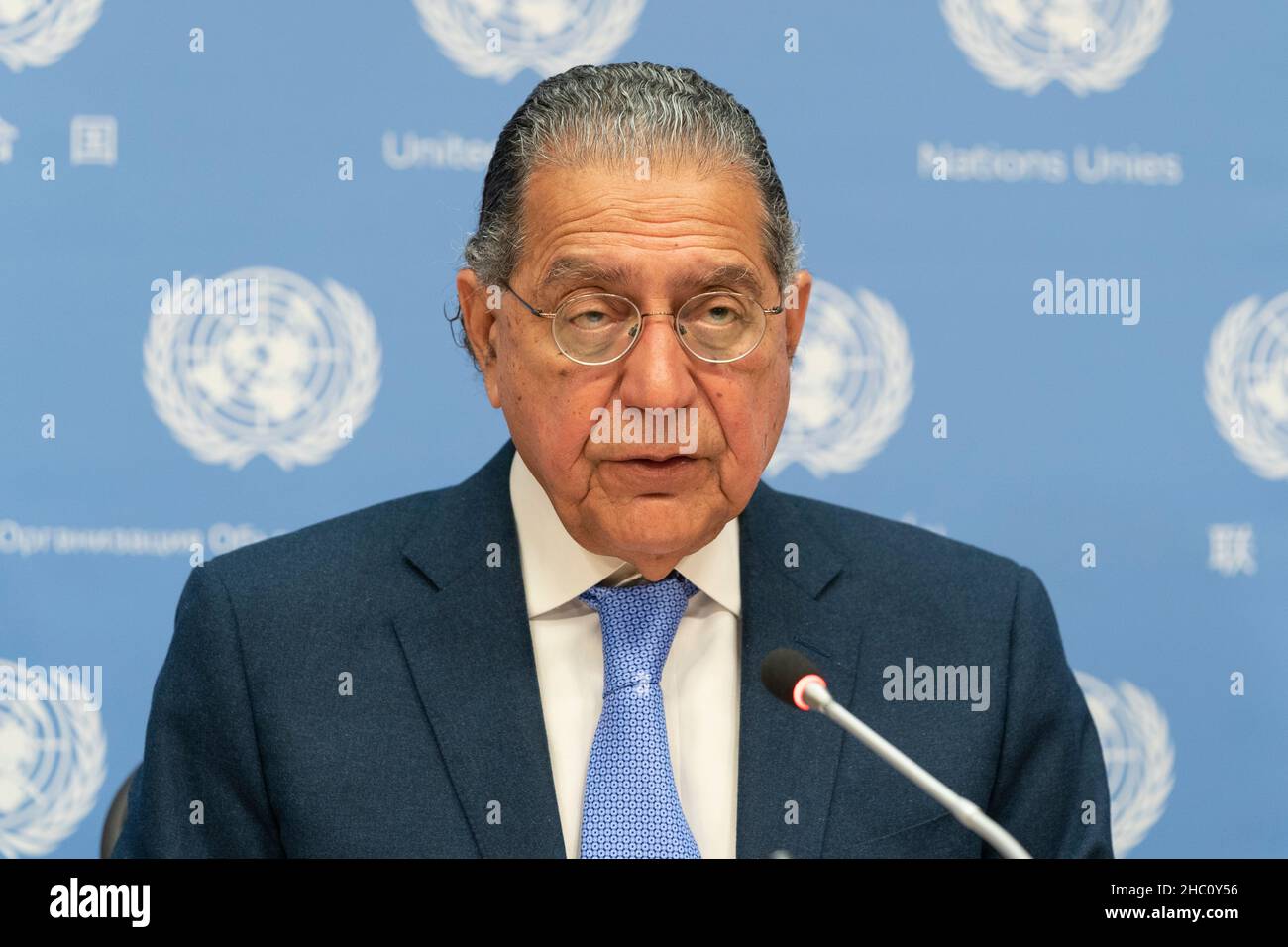 New York, NY - December 22, 2021: Press briefing by Ambassador Munir ...