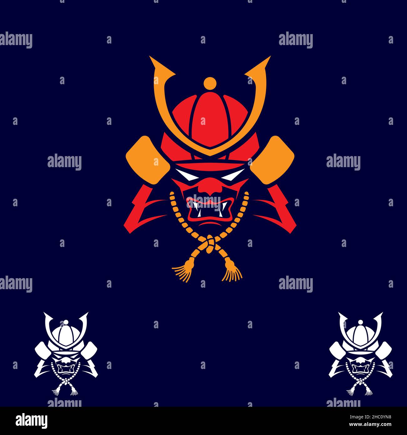 Samurai head symbol vector illustration for identity, brandm design ...