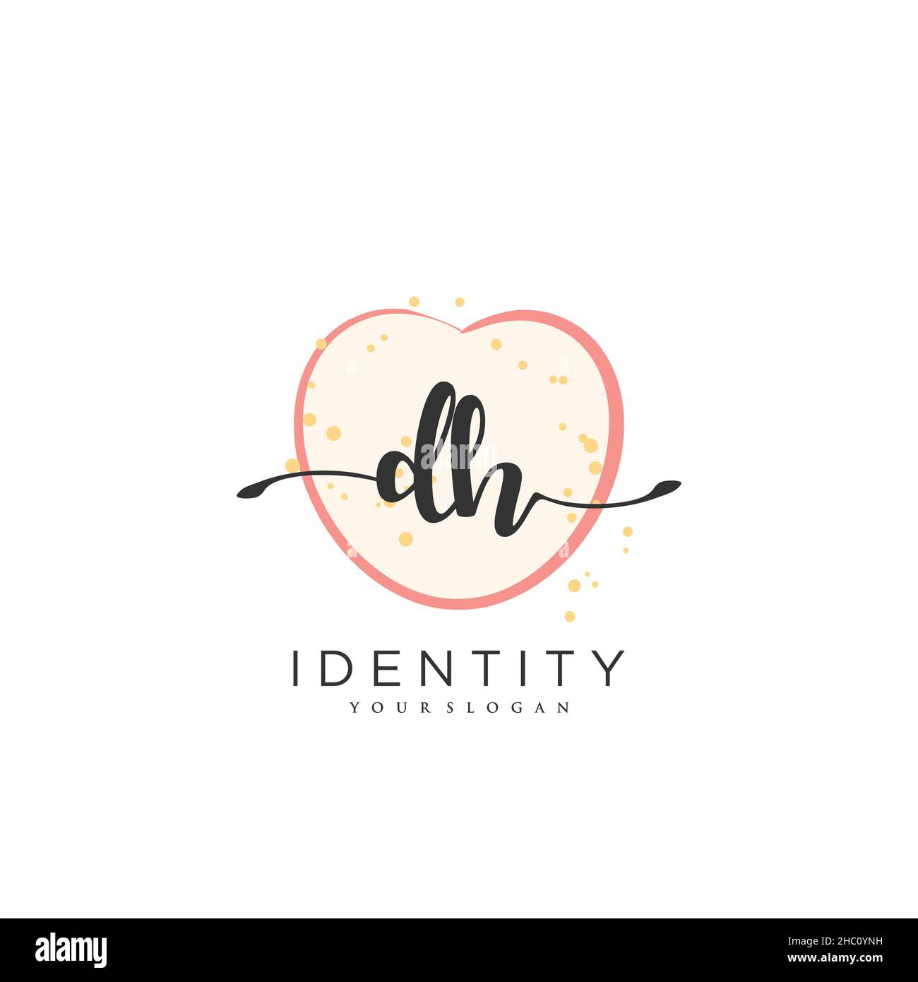 DH Handwriting logo vector art of initial signature, wedding, fashion ...