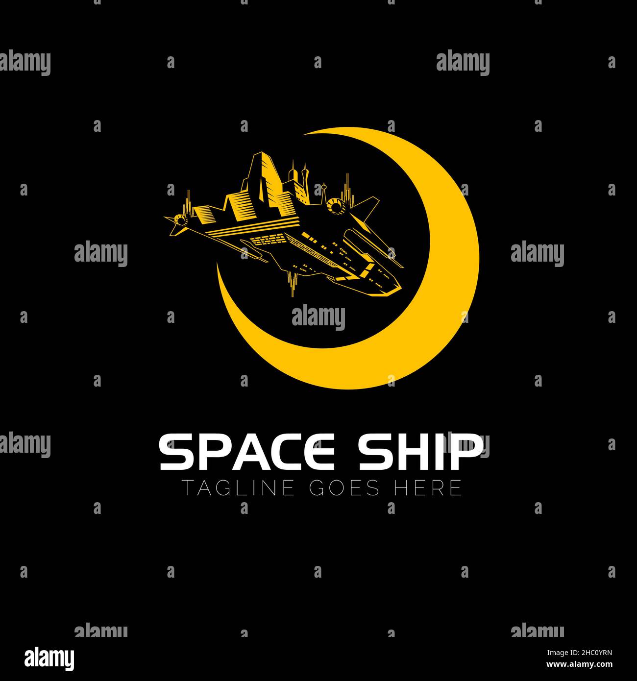 Space Ship logo. outline version Stock Vector Image & Art - Alamy