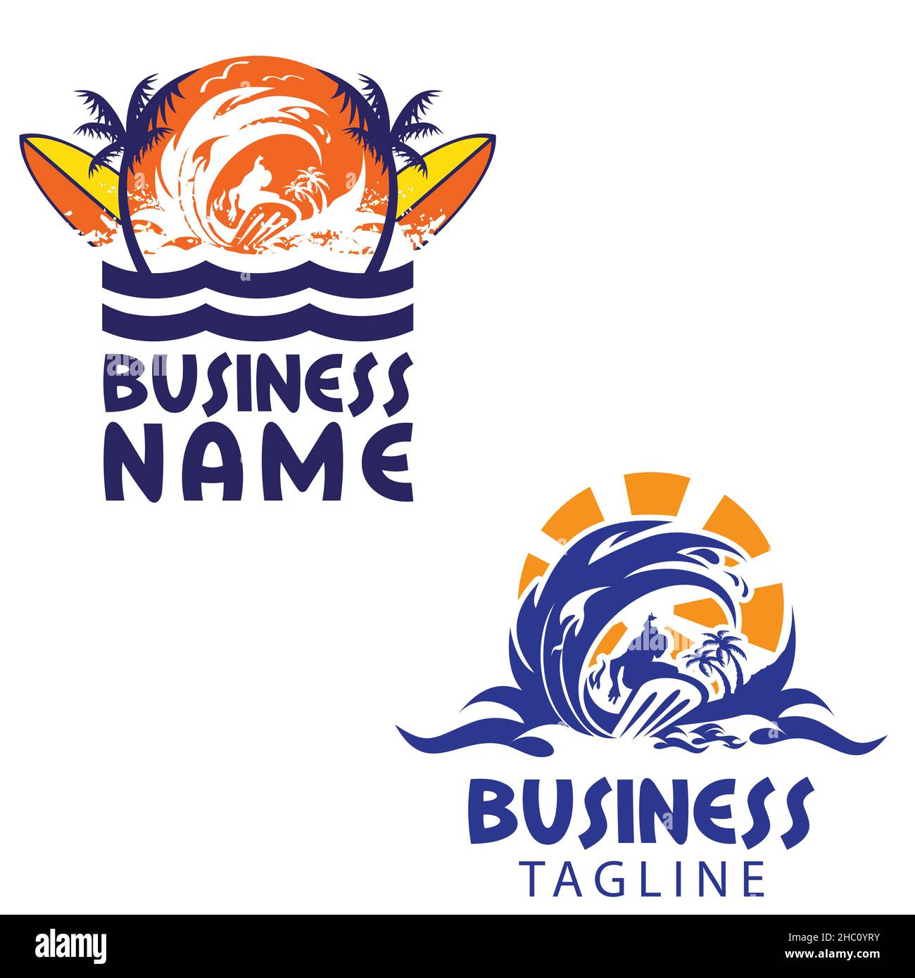 Surfing theme logo set vector for fashion graphic, brand, or any other ...