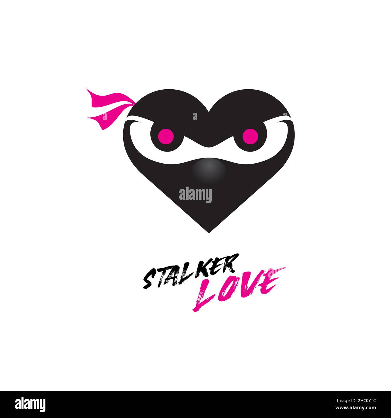 Love Ninja a combination of Love or Heart shape with cute ninja head ...