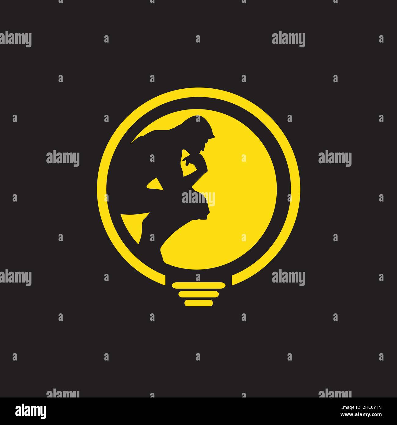 Thinking man logo. finding idea concept vector symbol Stock Vector ...