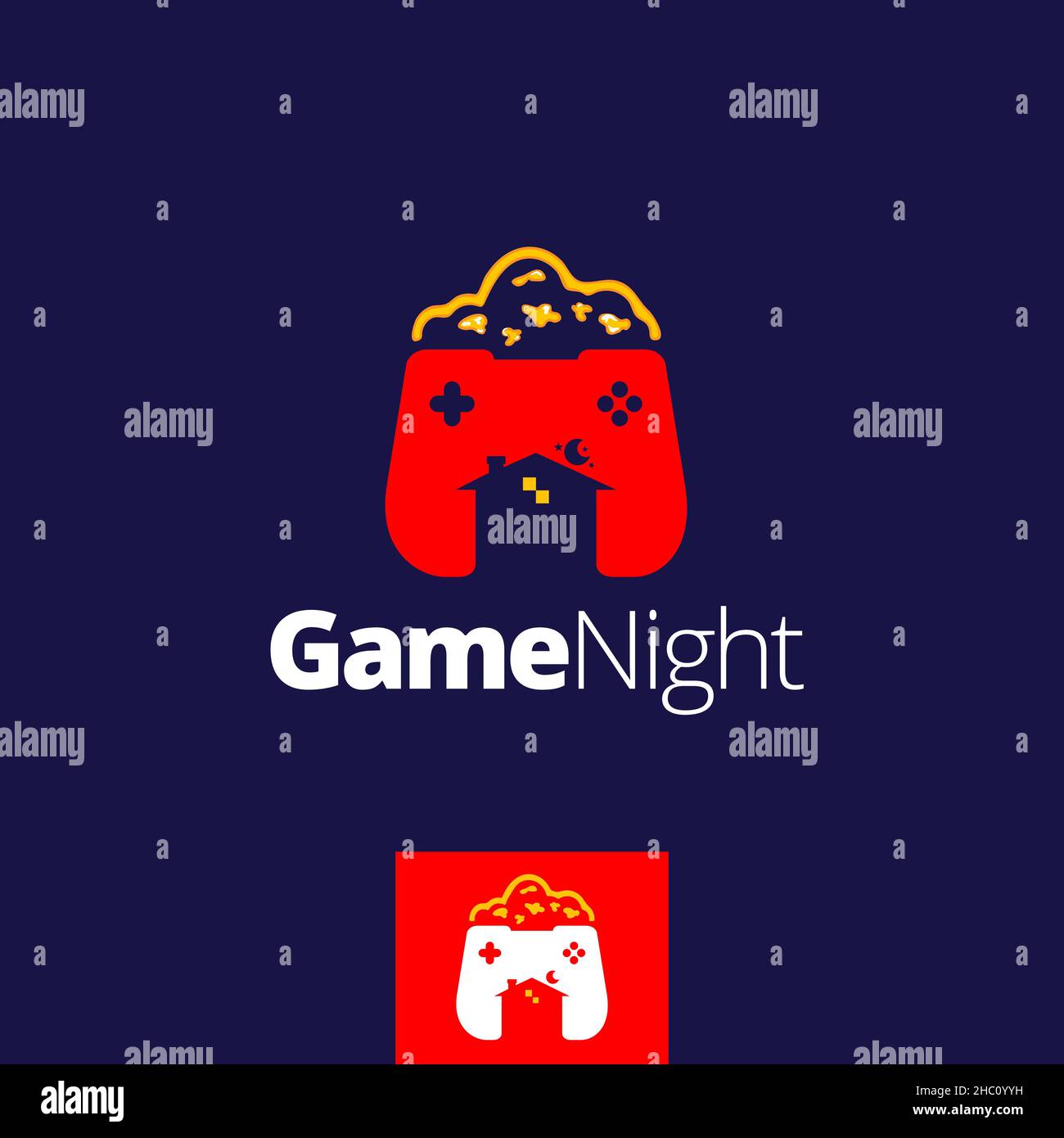 Game Night symbol vector illustration a combination of popcorn snack ...