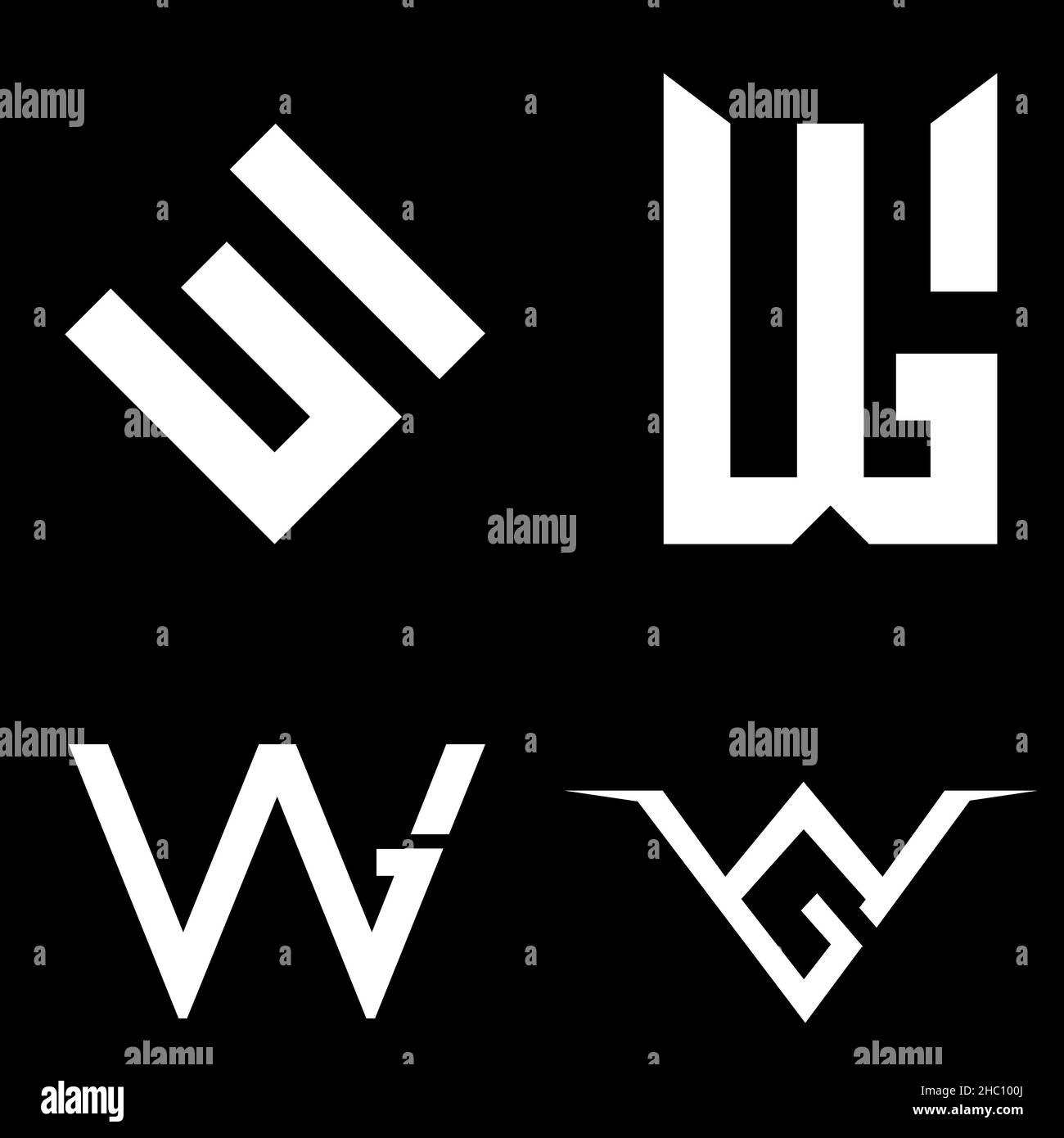 W and G letter based set vector symbol for commercial use Stock Vector ...