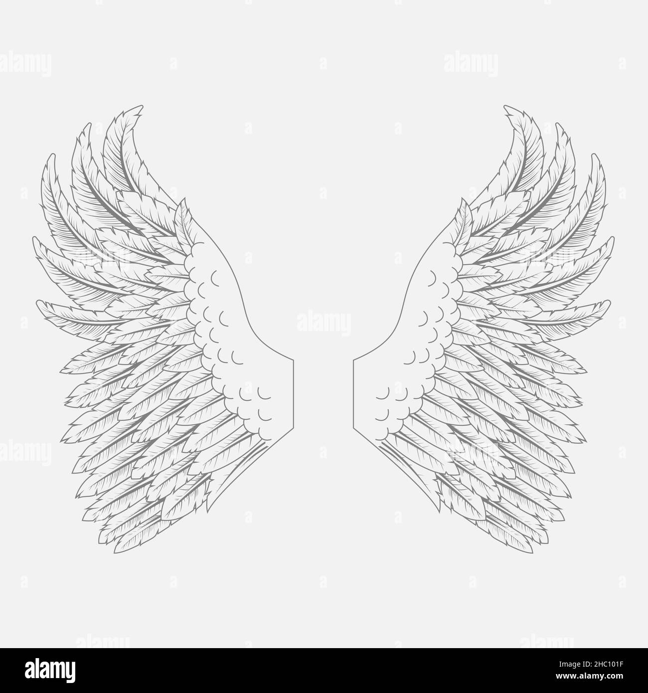 Wings design element vector line art style Stock Vector Image & Art - Alamy