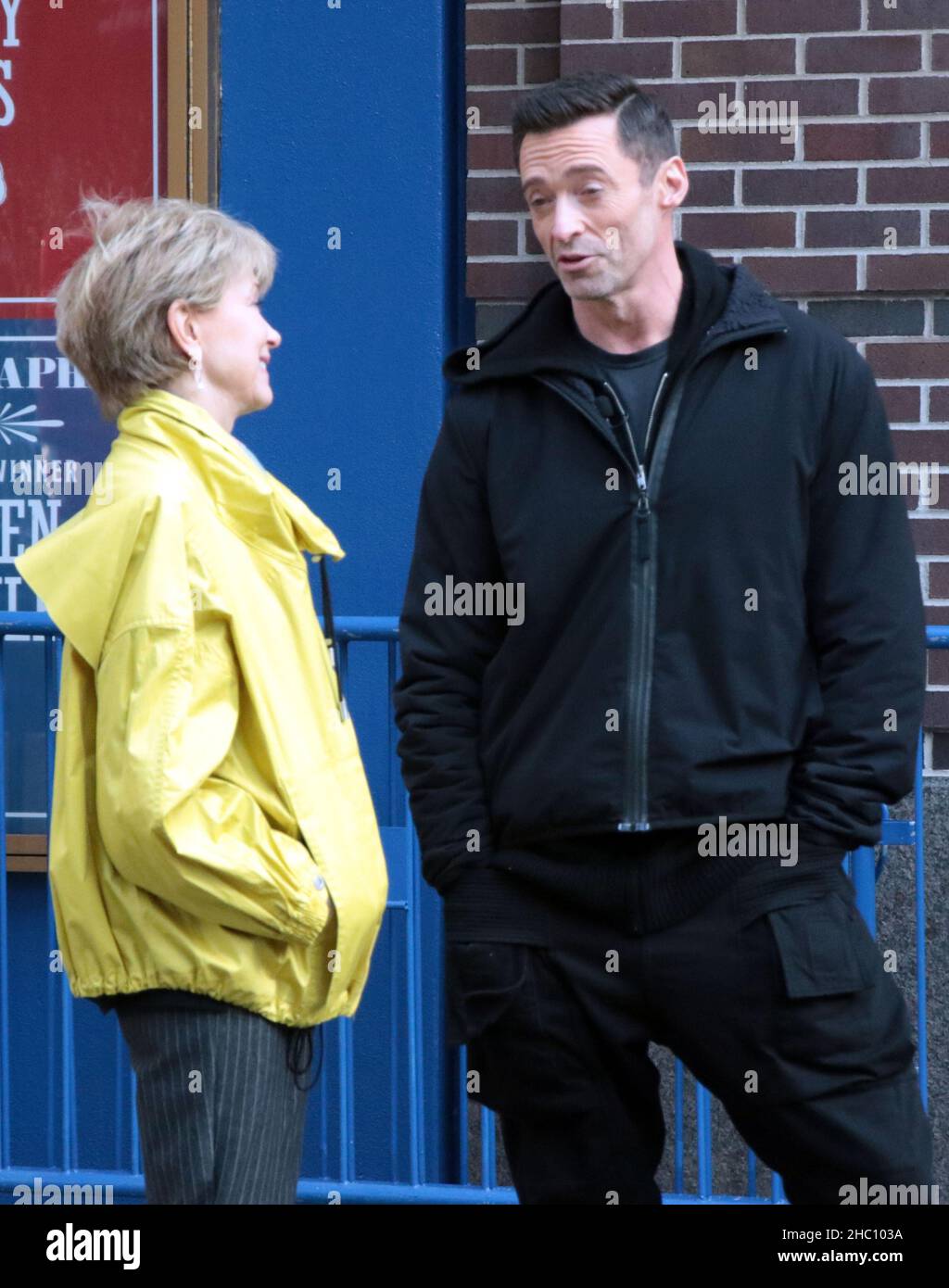 New York, NY, USA. 22nd Dec, 2021. Hugh Jackman tapes an interview with ...