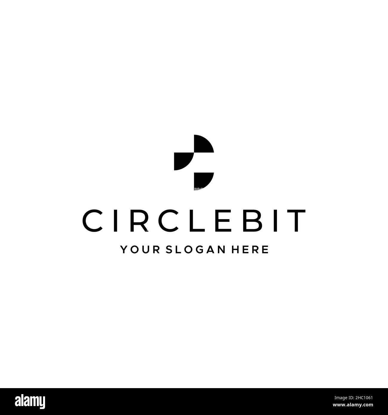 Minimalist flat letter mark CIRCLEBIT logo design Stock Vector Image ...
