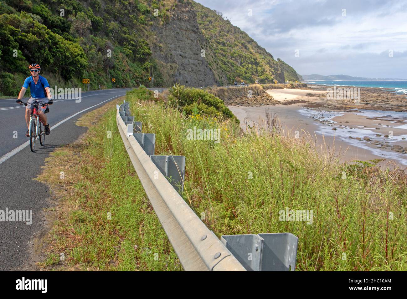 Cycling the Great Ocean Road near Lorne Stock Photo - Alamy