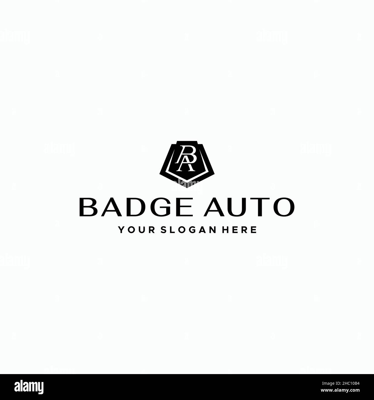 Modern flat initial BA BADGE AUTO logo design Stock Vector Image & Art ...