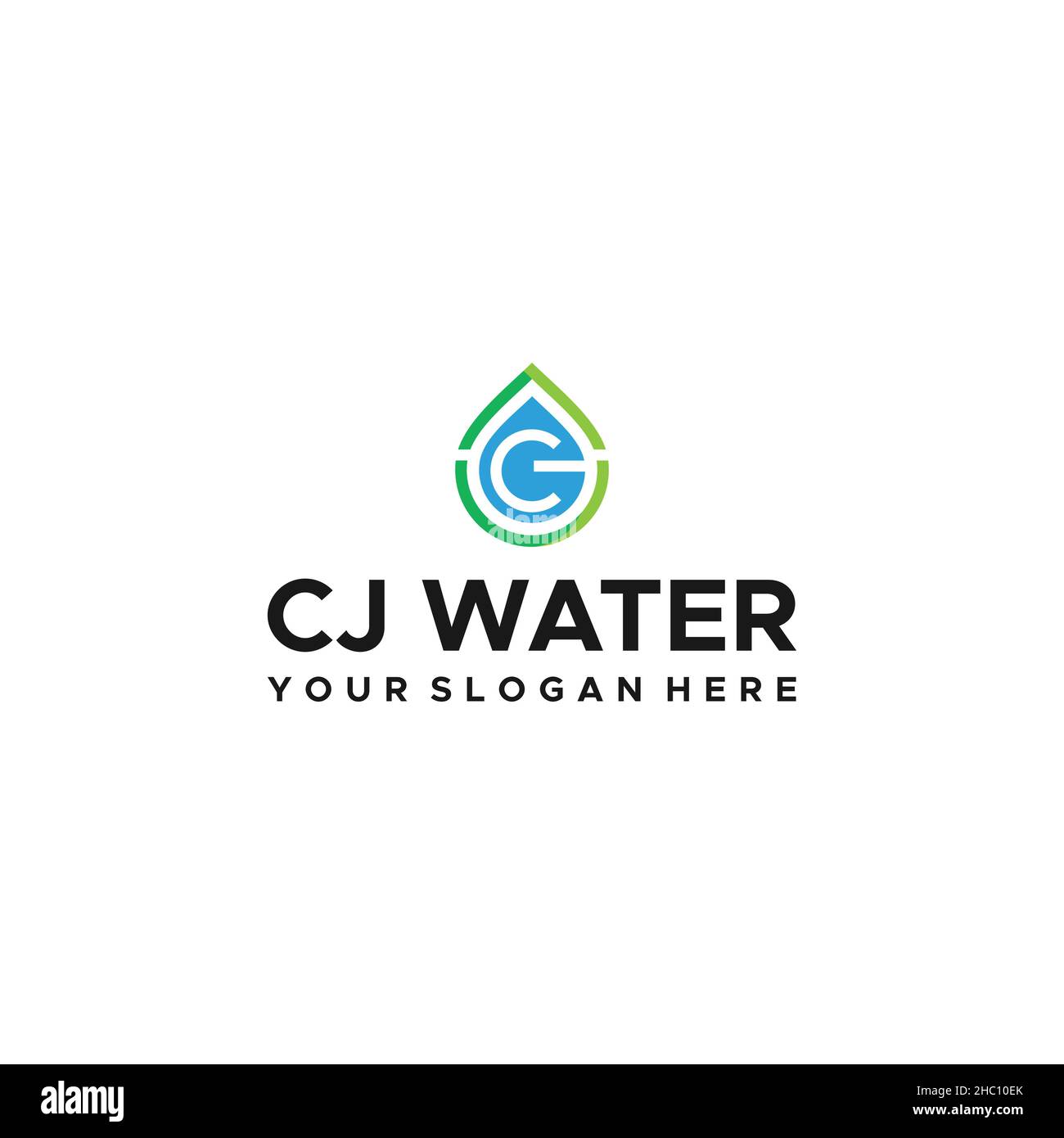 Modern letter mark initial CJ WATER logo design Stock Vector Image ...