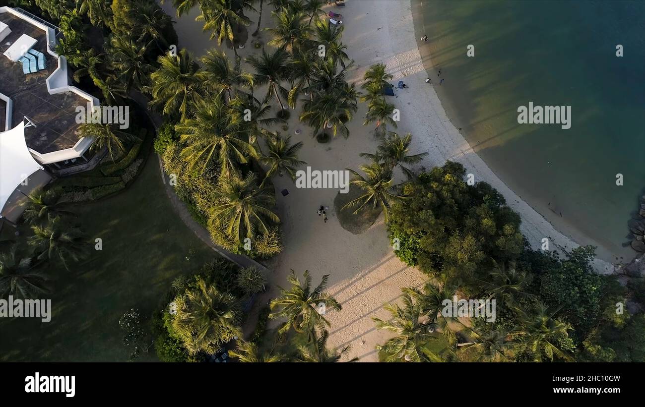 Coast of the small island near the equator line with beautifull forest ...