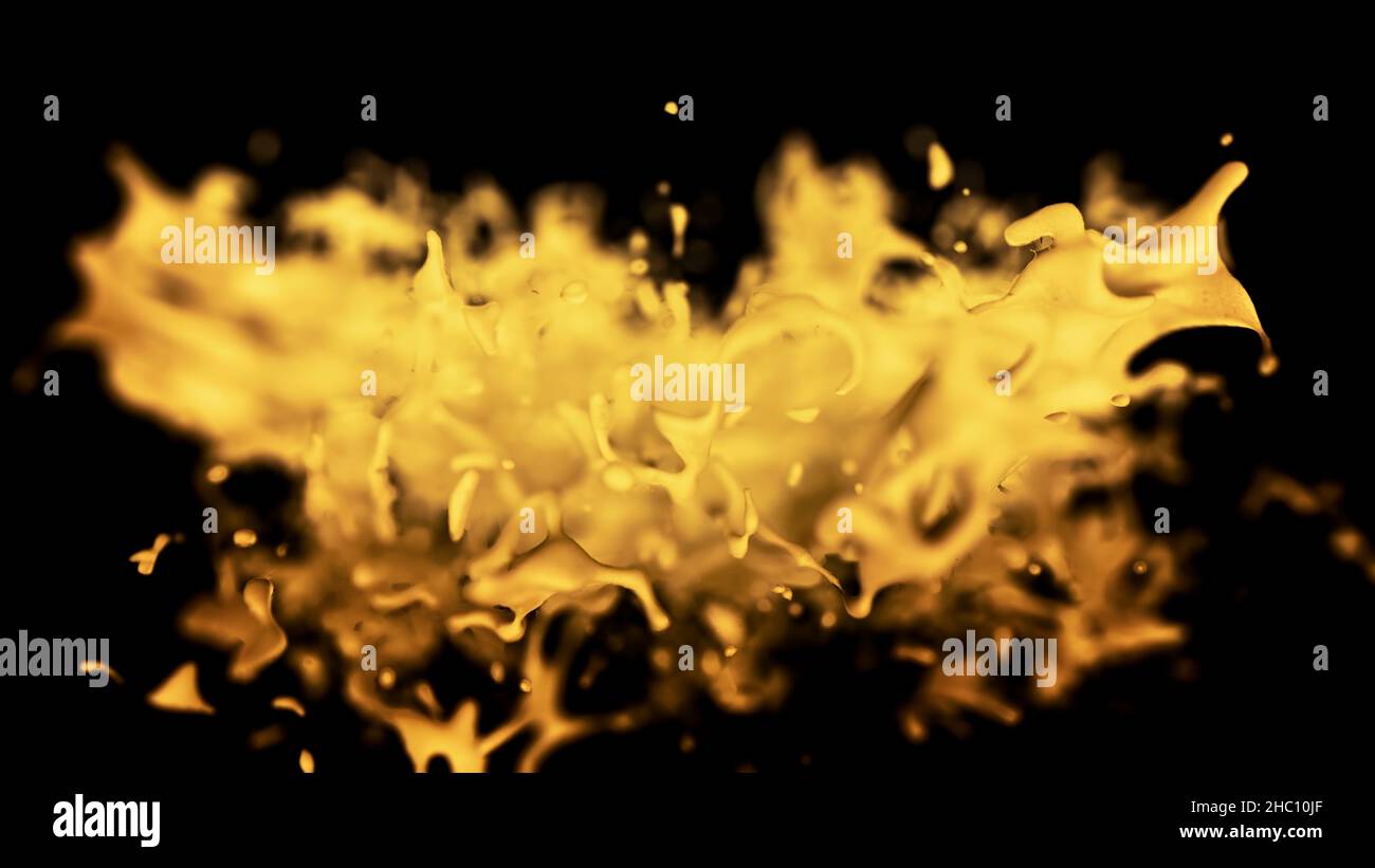 Close up for spinning splash of water on a black background, seamless ...