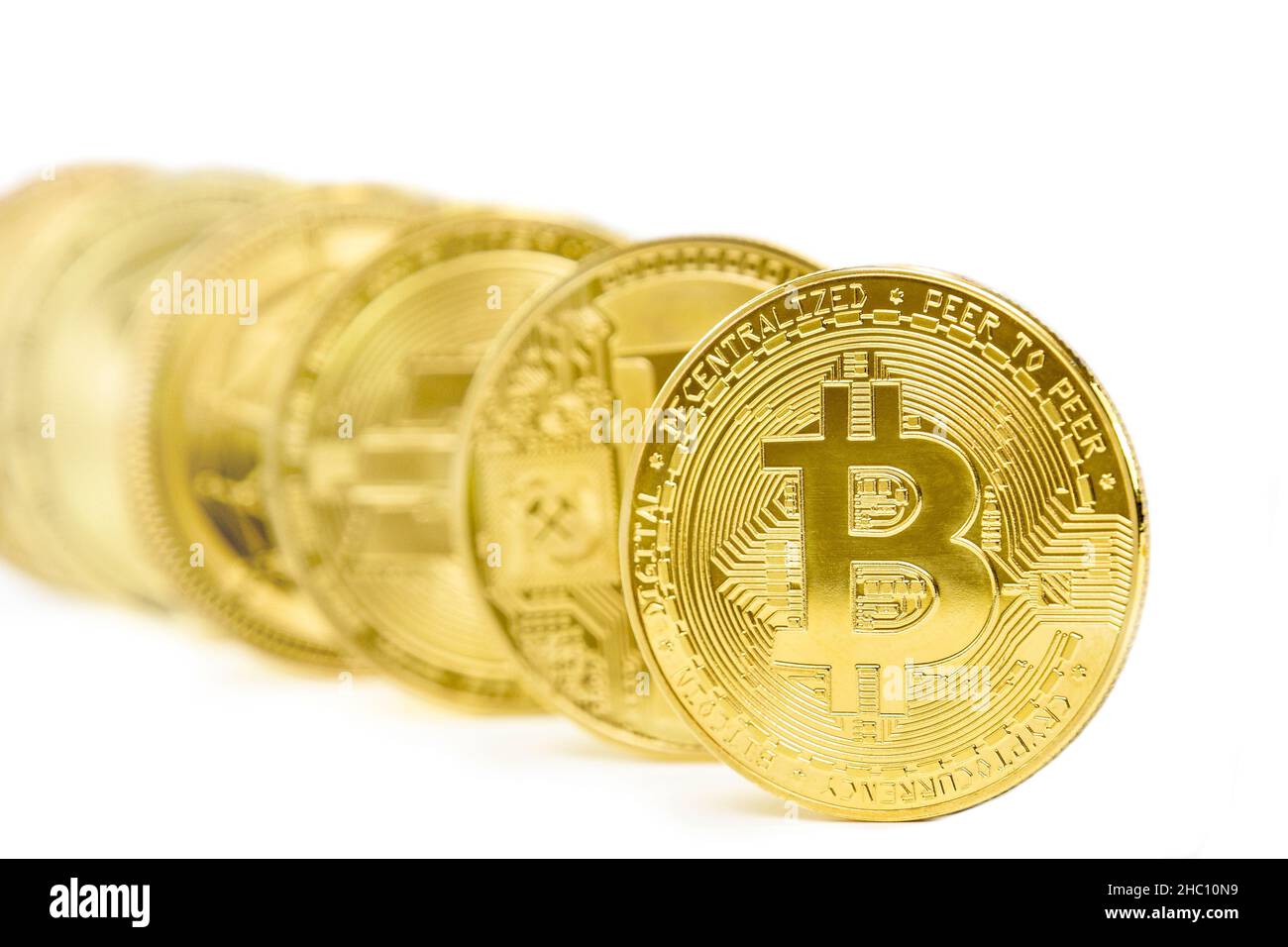 Bitcoin Cryptocurrency isolated , gold coin future coin Stock Photo - Alamy